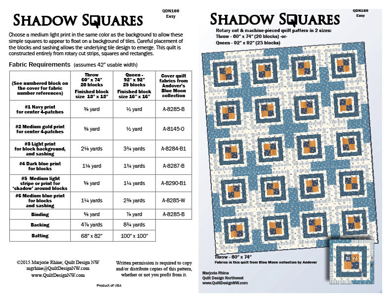 Shadow Squares Quilt Pattern — Fab Fabrics