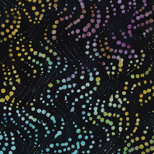 Bali Celebration Batiks Sound Waves Black Multi — Fab Fabrics